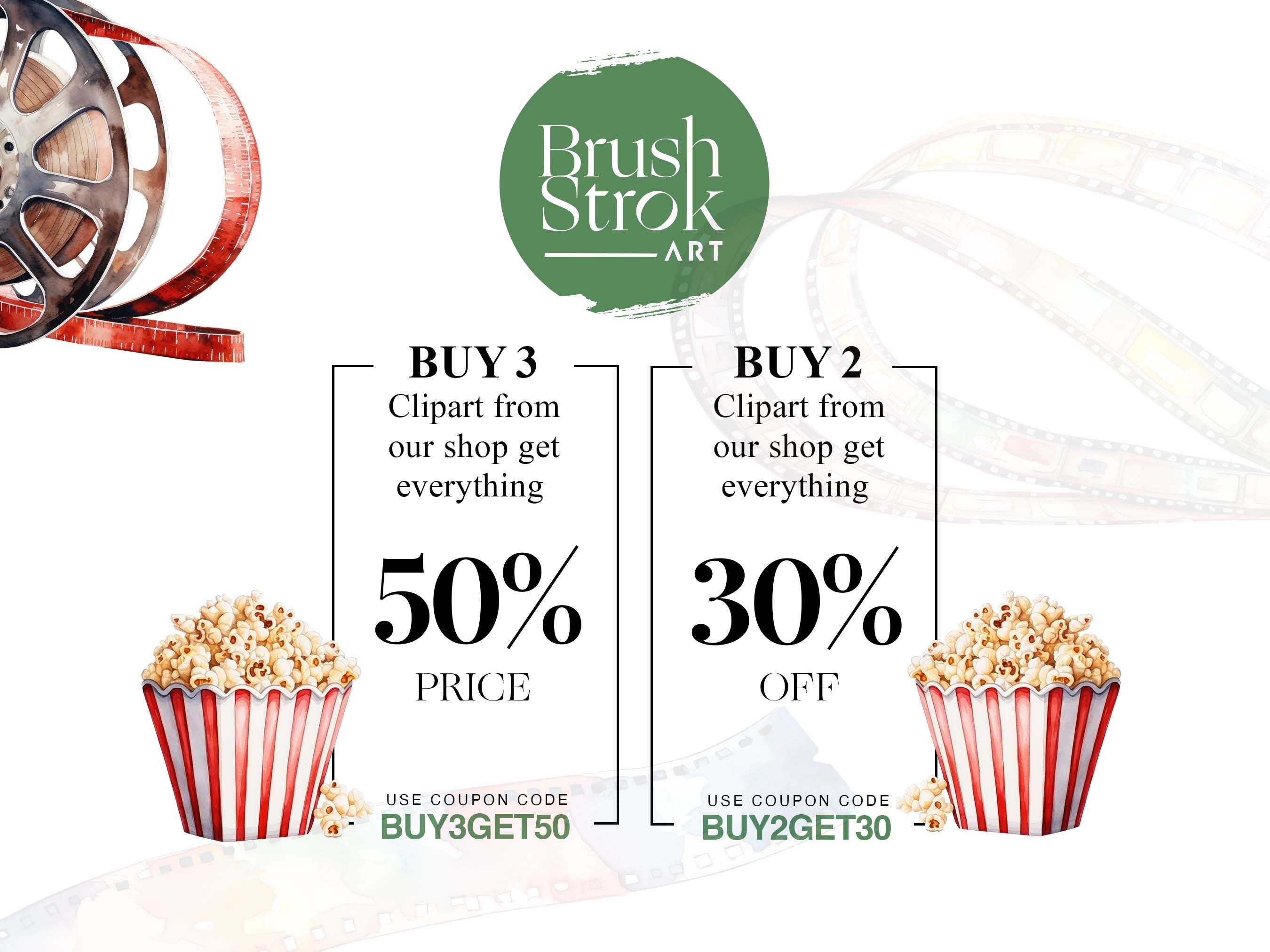 Movie Clipart, Theatre, Popcorn, Camera PNG, Watercolor Film, Cinema ...