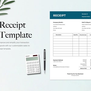 Editable Receipt Template, Rent Receipt Template, Receipt of Payment ...