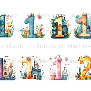Watercolor Numbers Clipart, Birthday Numbers, Party, Colorful Numbers ...