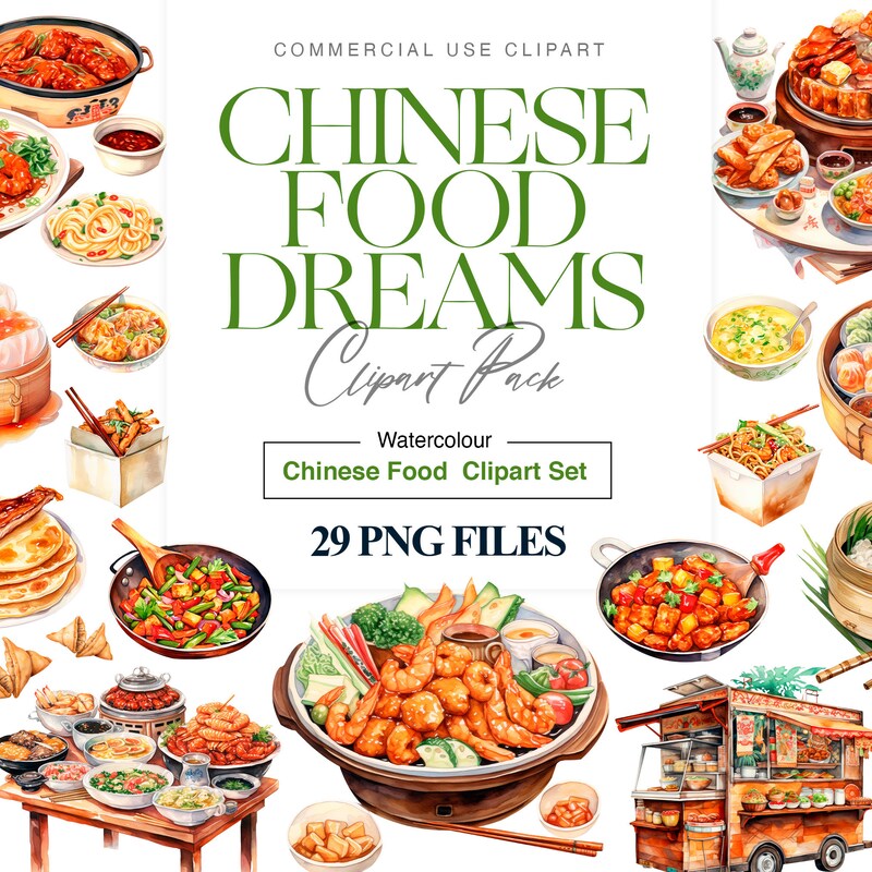 Chinese Food Clipart - Etsy