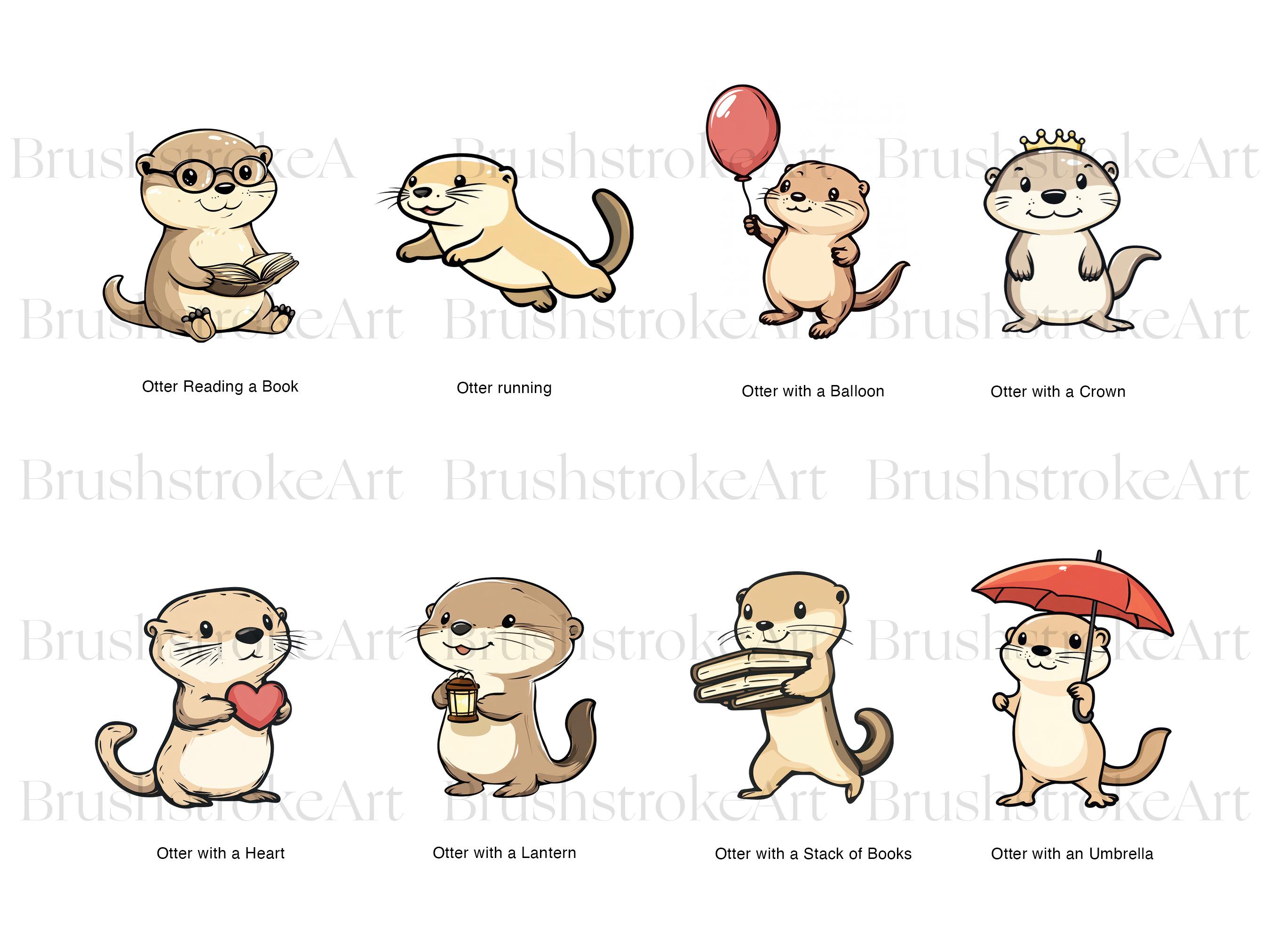 Cute Otter Clipart, Sea Otter, Baby Animal, Watercolor Otter, Nursery ...