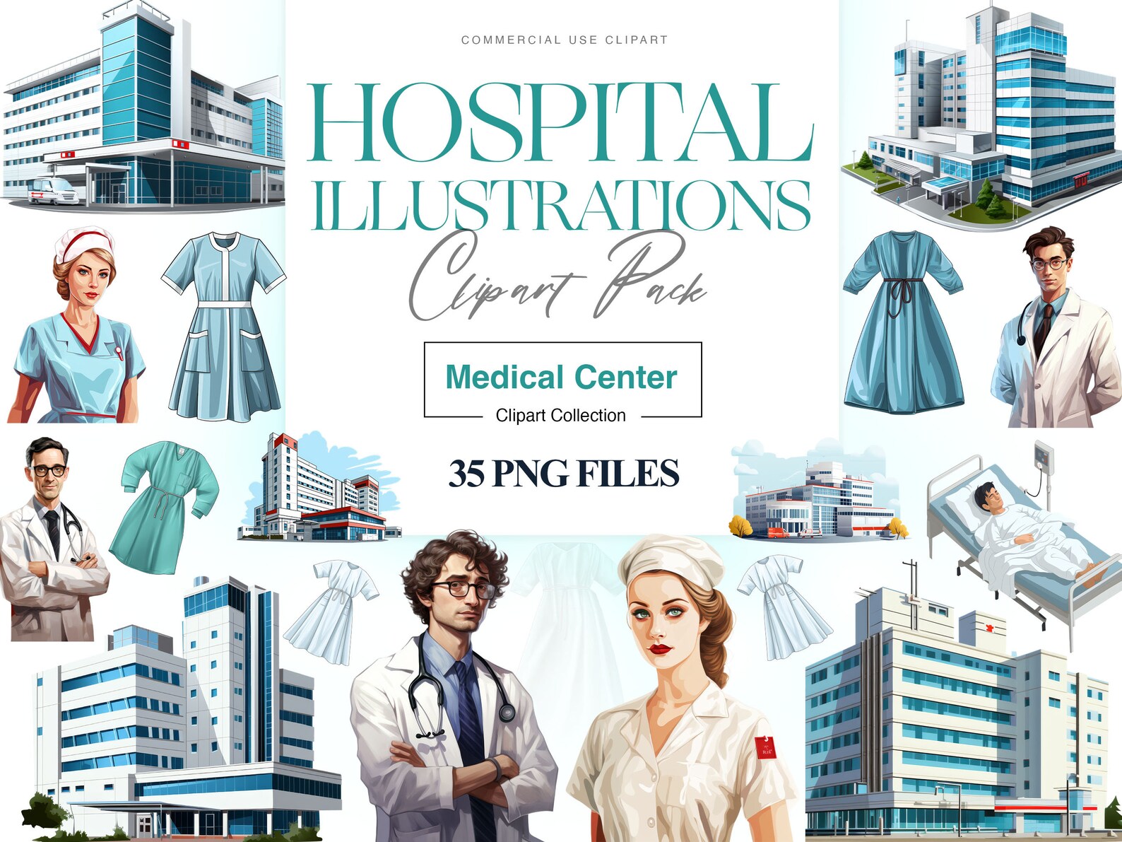 Hospital Clipart, Doctor, Nurse PNG, Patient, Illness Clipart ...