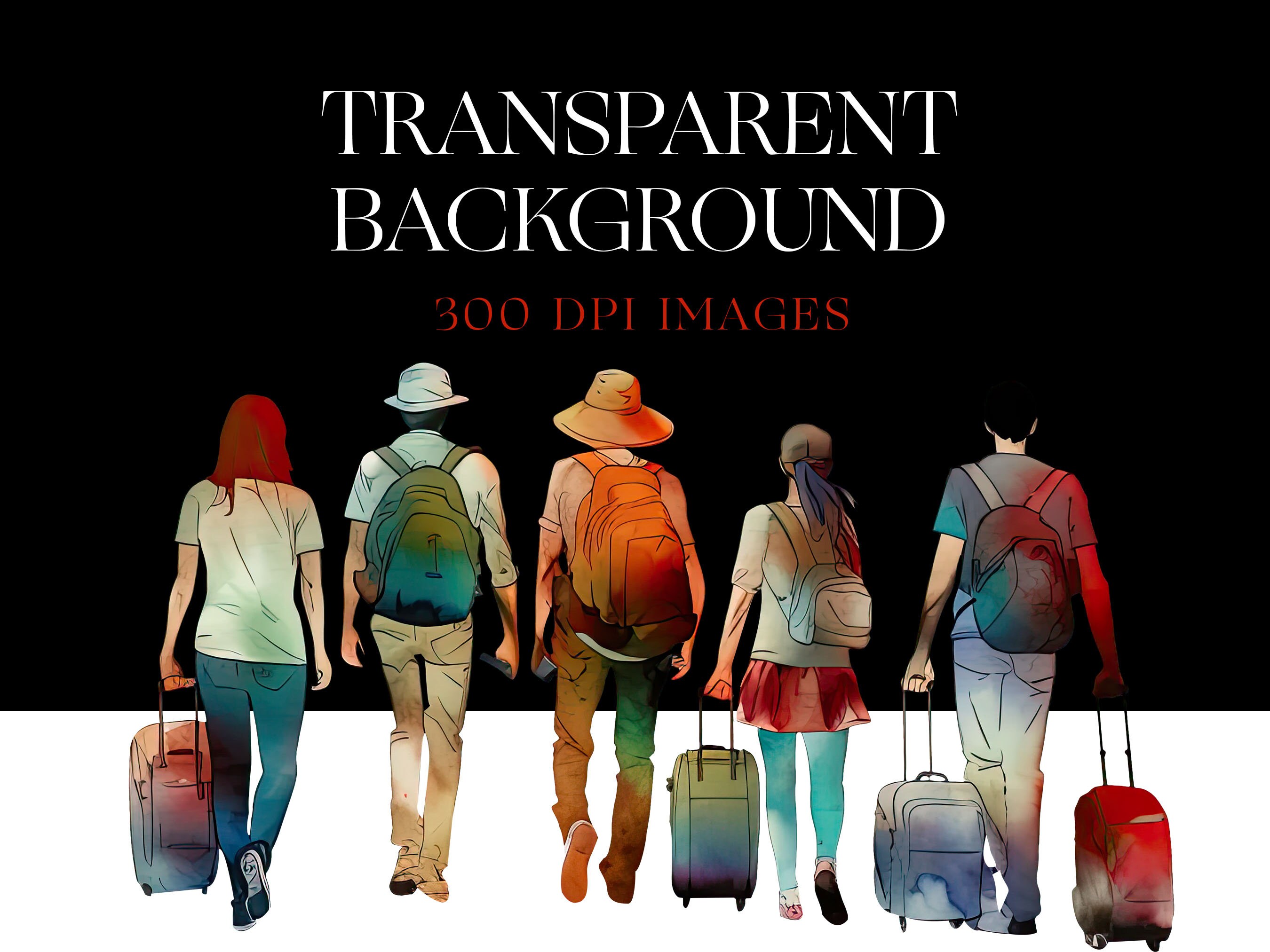 Watercolor Travel Clipart, Summer Travel, Road Trip Clipart, Vacation ...