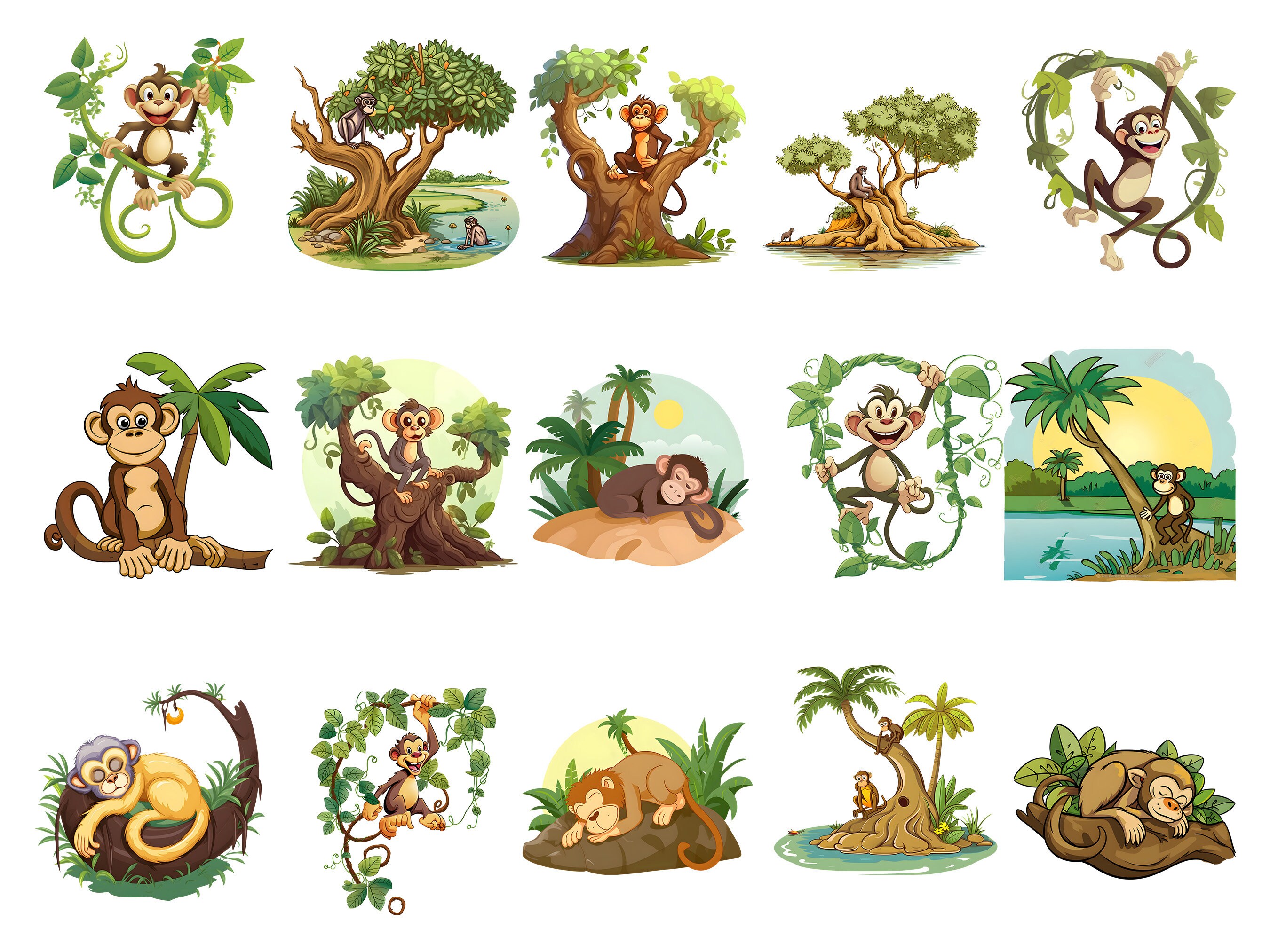 58 Colorful Monkey Clipart Pngs Jungle Fun Perfect for Crafting ...