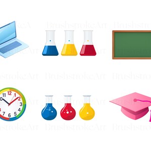 Watercolor School Clipart, Back to School, Backpack PNG, School ...
