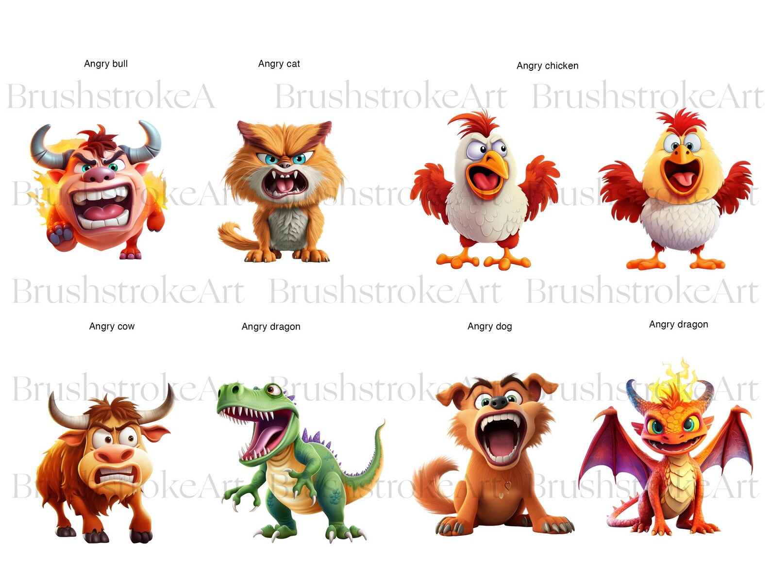 Grumpy Animals Clipart, Angry Safari, Grumpy Bird, Angry Cat, Cartoon ...