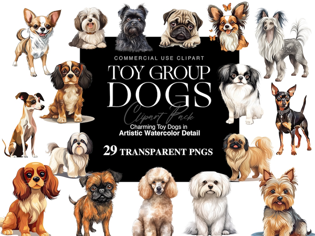 Watercolour Toy Group Dogs Clipart Cute Toy Breeds Images Collection ...