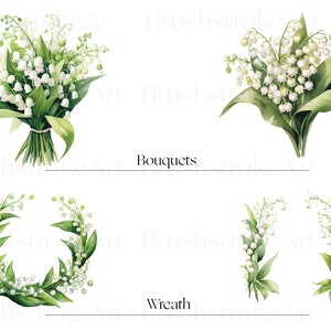 Watercolor Lily of the Valley , Flower Clipart, 36 May Birth Month ...