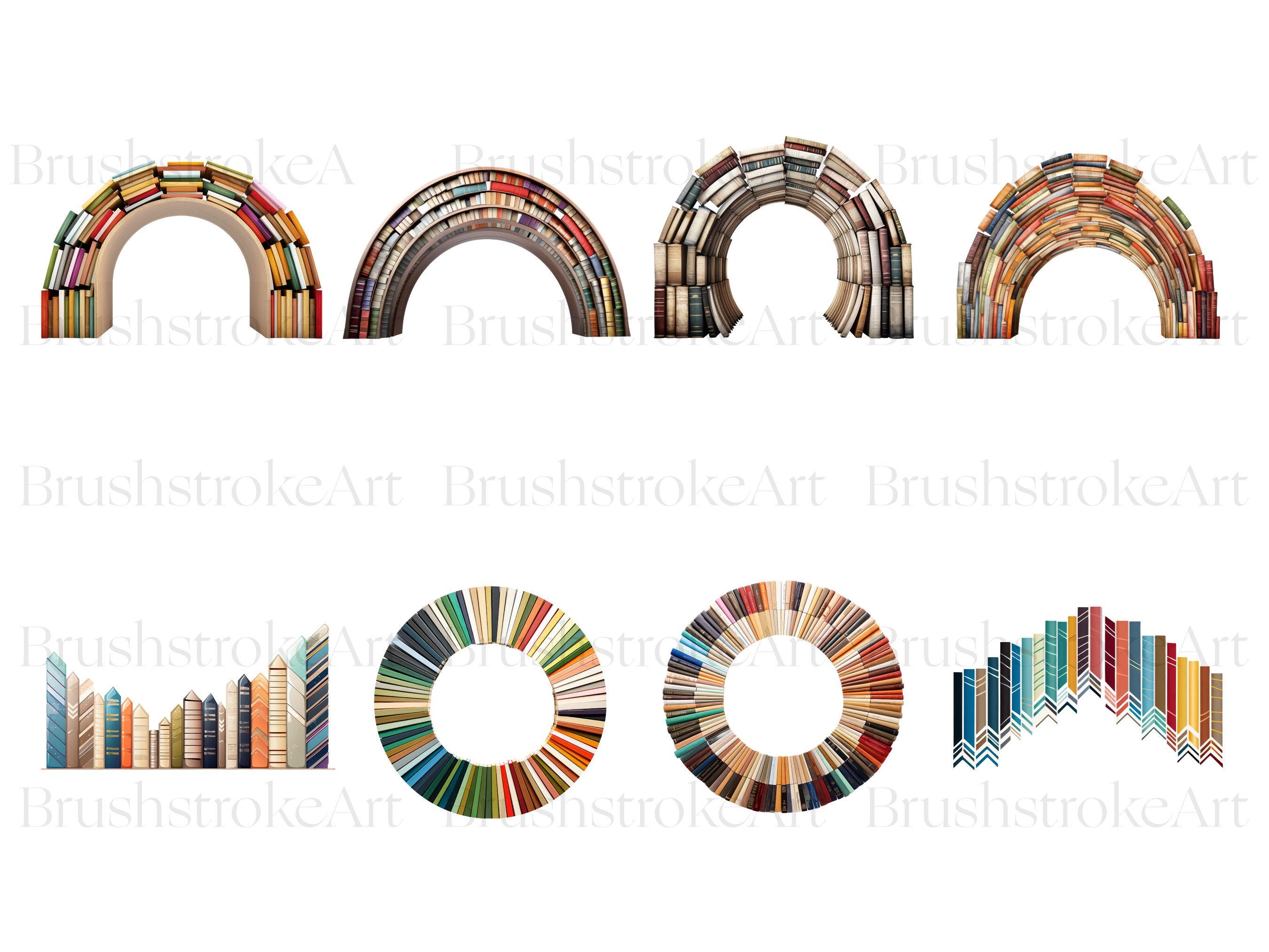 Book Border Clipart, Stack of Books, Border Clipart, Vintage Book ...