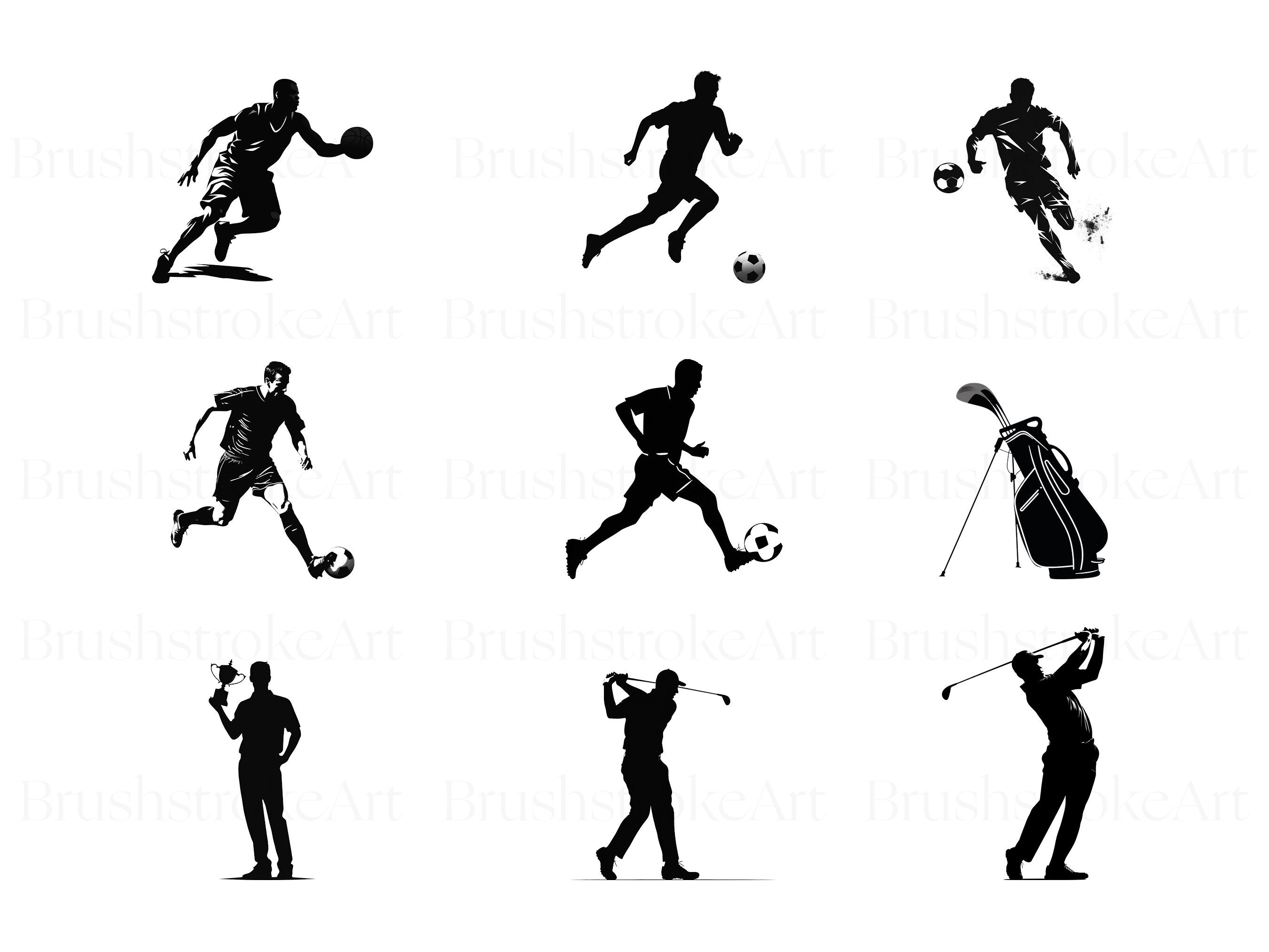 Sports Silhouette Clipart, Football, Sports PNG, Basketball Clipart ...