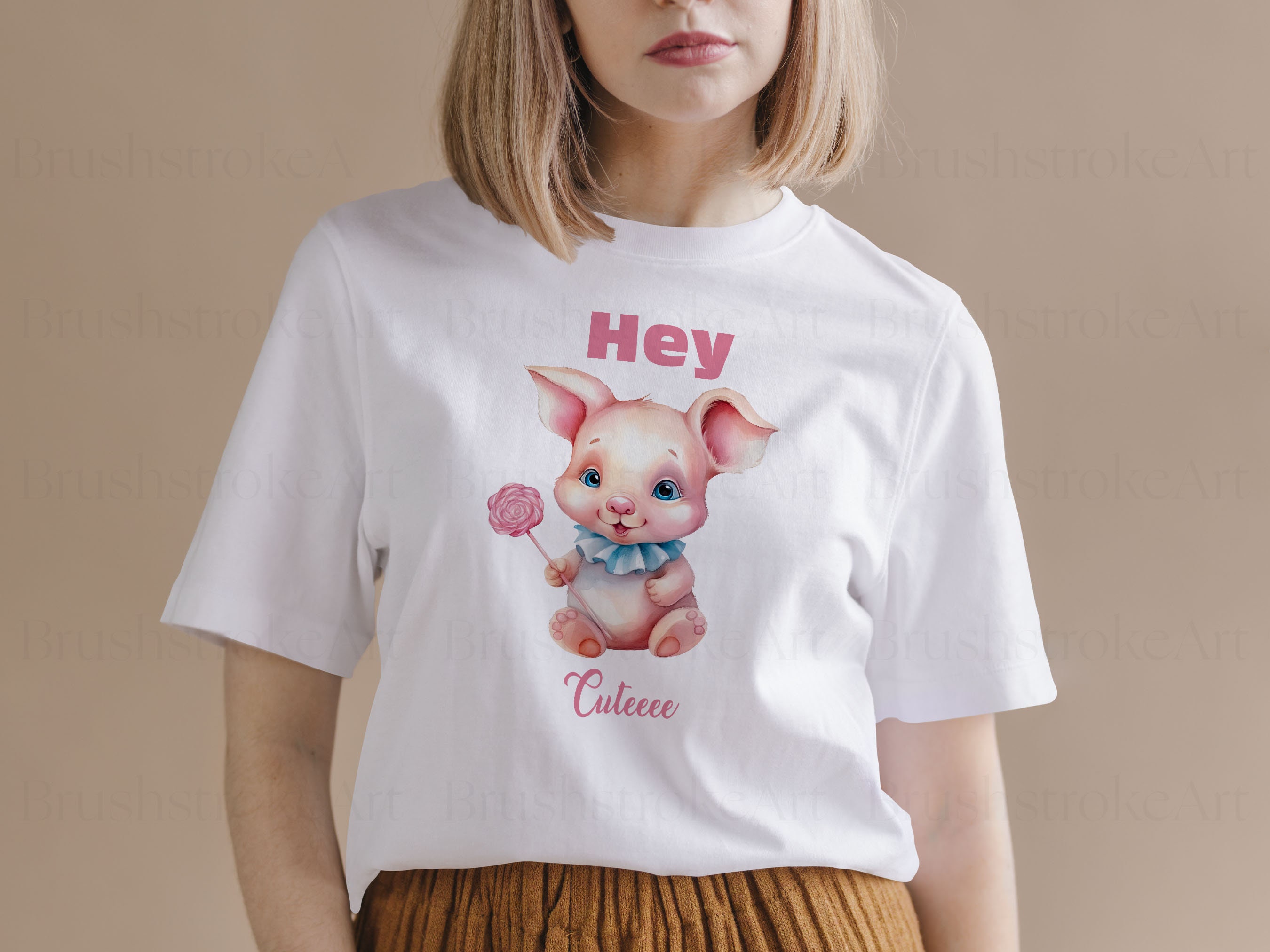 Piglet Clipart Pack: Watercolor Pig, Baby Animal PNG Images for Kids ...