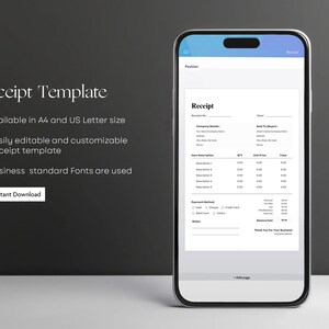 Canva Receipt Template, Editable Receipt, Printable Form, Cash Receipt ...