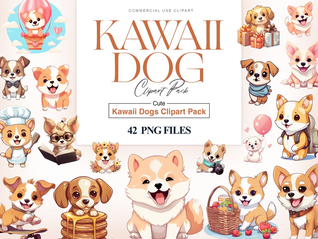 Kawaii Dog Clipart, Puppy Dog PNG, Cute Animals, Kawaii Puppy Clipart ...