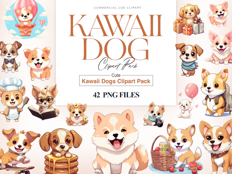 Kawaii Dog Clipart, Puppy Dog PNG, Cute Animals, Kawaii Puppy Clipart ...