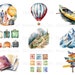 Watercolor Travel Clipart, Summer Travel, Road Trip Clipart, Vacation ...
