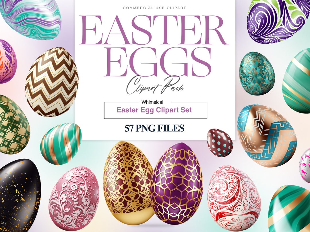 Watercolor Easter Egg Clipart| Spring Eggs Floral| Patterned Eggs ...