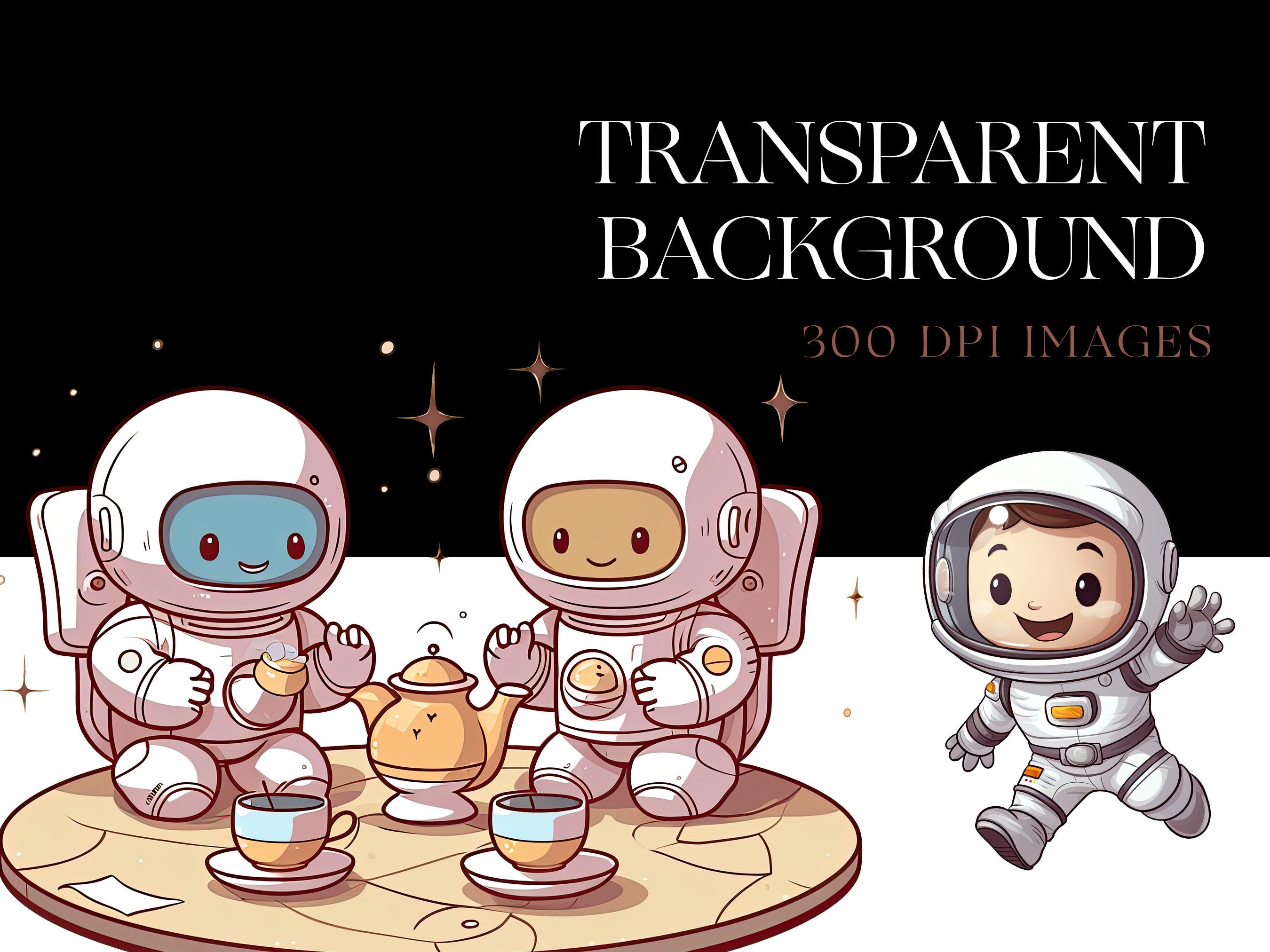 28 Cute Astronauts Clipart Pack, Boy Astronaut, Children's Party, Outer ...