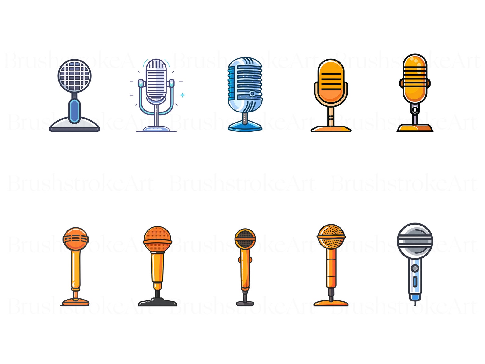 Watercolor Microphone Clipart, Mic PNG, Music Microphone, Singing Decal ...