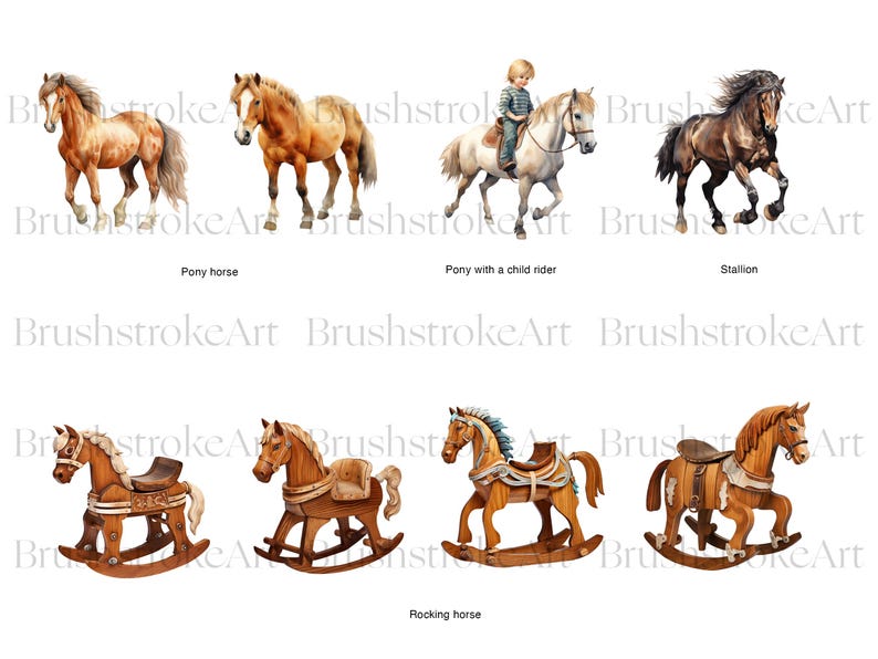 Watercolor Horse Clipart, Farm Animal, Brown Horse PNG, Trojan Horse ...