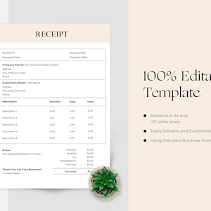 Printable Receipt Template, Blank Receipt Template, Receipt of Payment ...