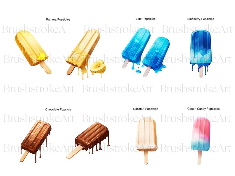 Popsicle Clipart, Watermelon Popsicle, Strawberry Dessert, Summer ...