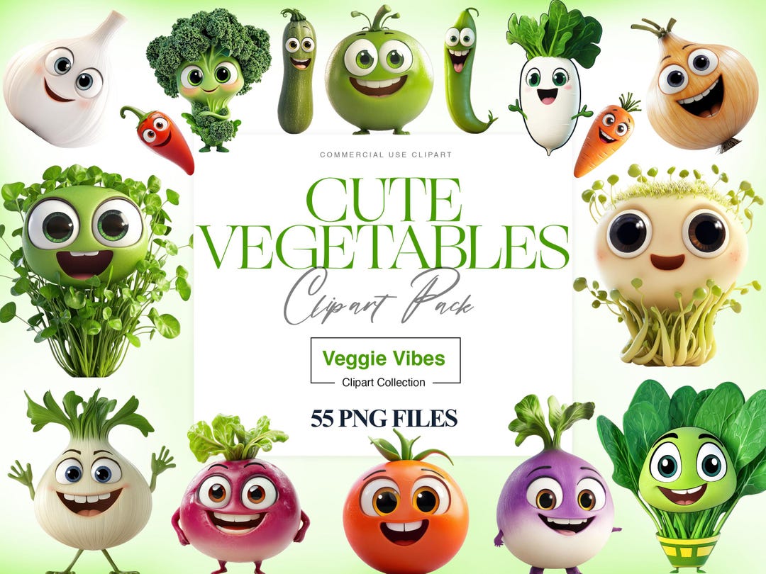 55 Cute Vegetables Clipart, Cute Carrot, Kawaii Vegetable, Cucumber ...