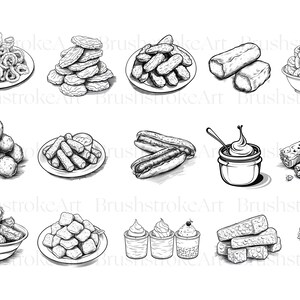 Junk Food Clipart: Watercolor Donut Pizza Burger PNG Images - Etsy