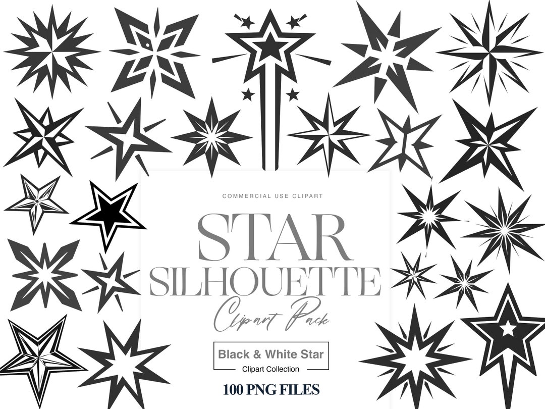 Stars Silhouette Clipart, Nativity Star, Christmas Star, Festive Star ...