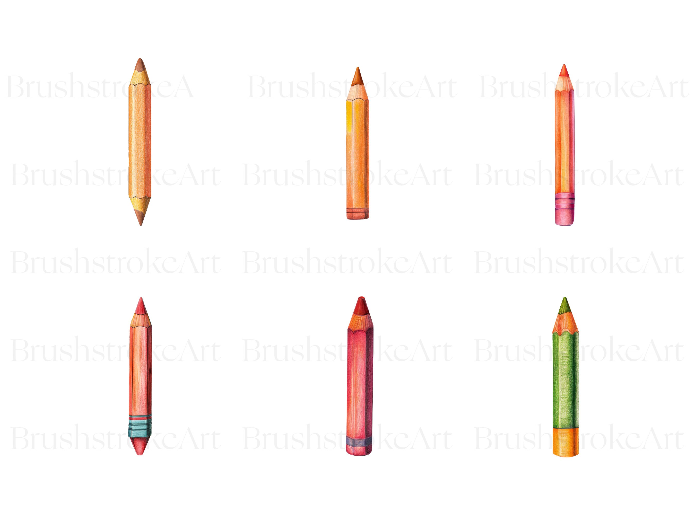 Color Pencil Clipart, Art Supplies Clipart, Back to School, Drawing ...