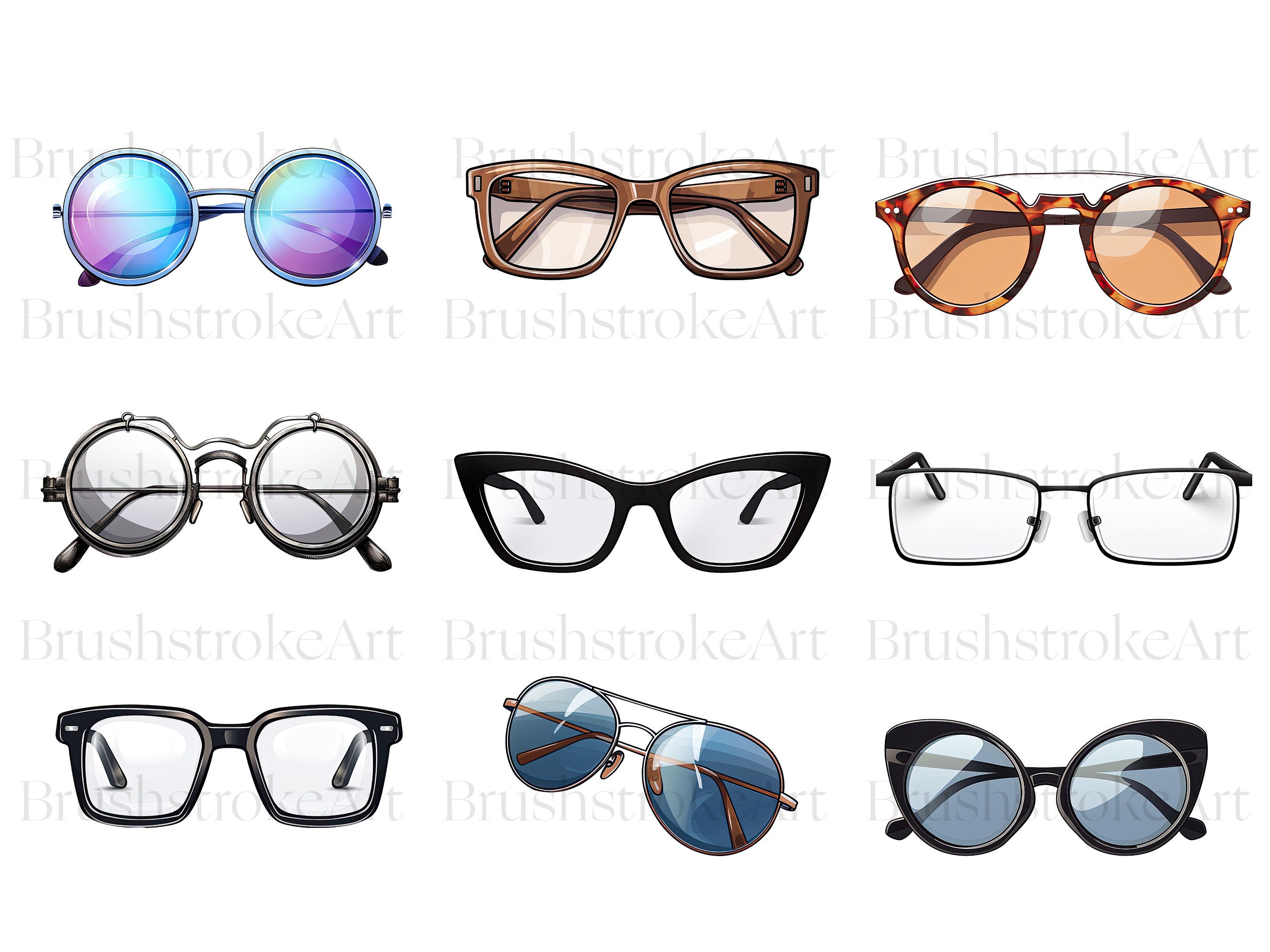 Watercolor Sunglasses Clipart, Heart Sunglasses, Hipster Glasses ...