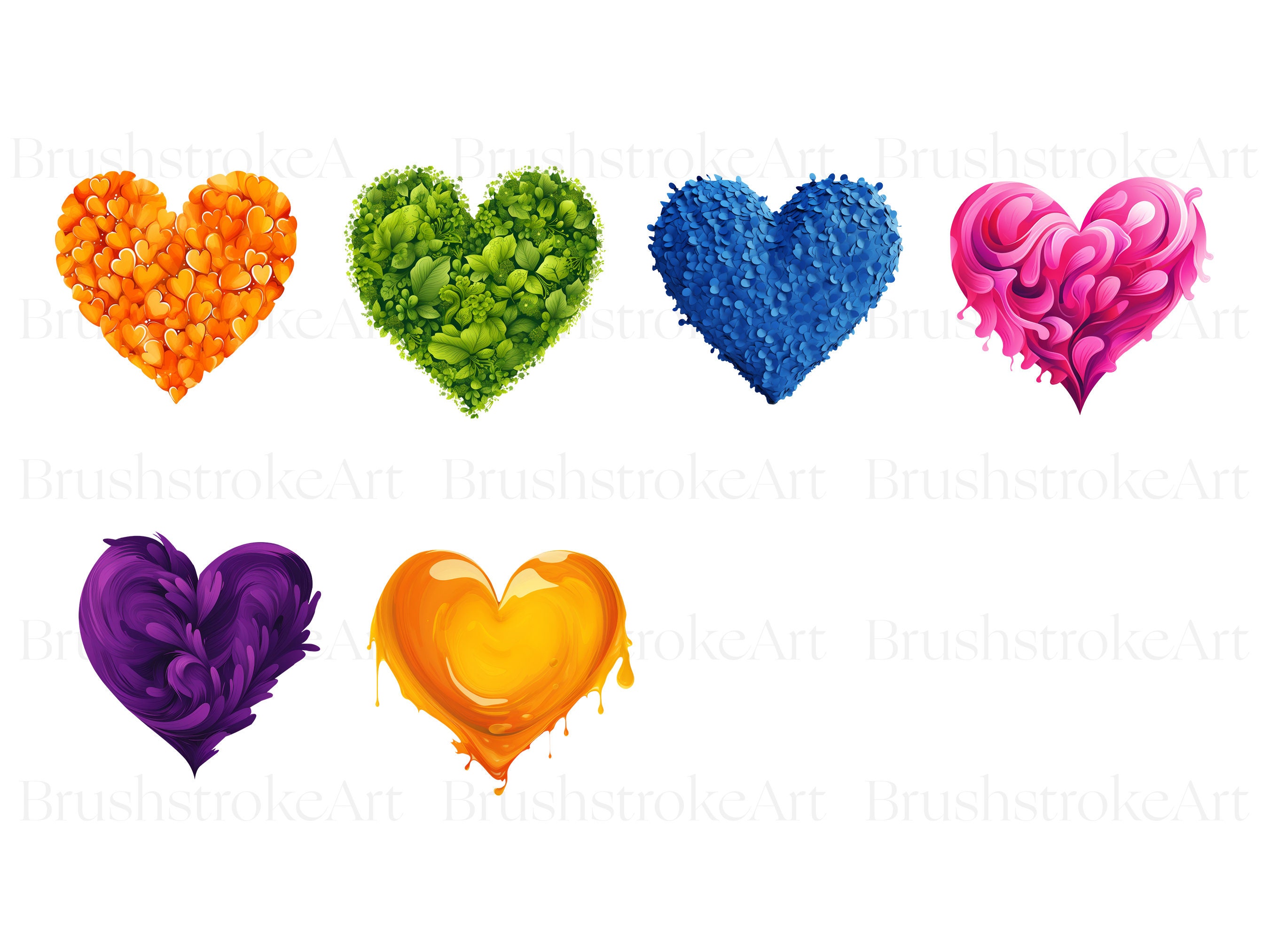 Cartoon Heart Clipart, Love Clipart, Flower Heart PNG, Blue Heart ...