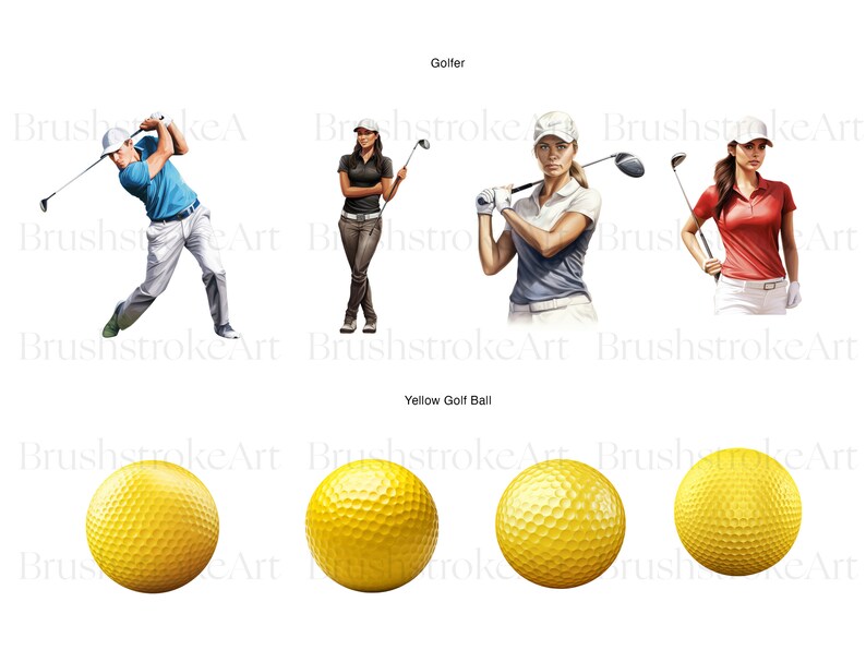 Golf Illustrations Clipart, Golfing Equipment, Sport Clipart, Golf Ball ...