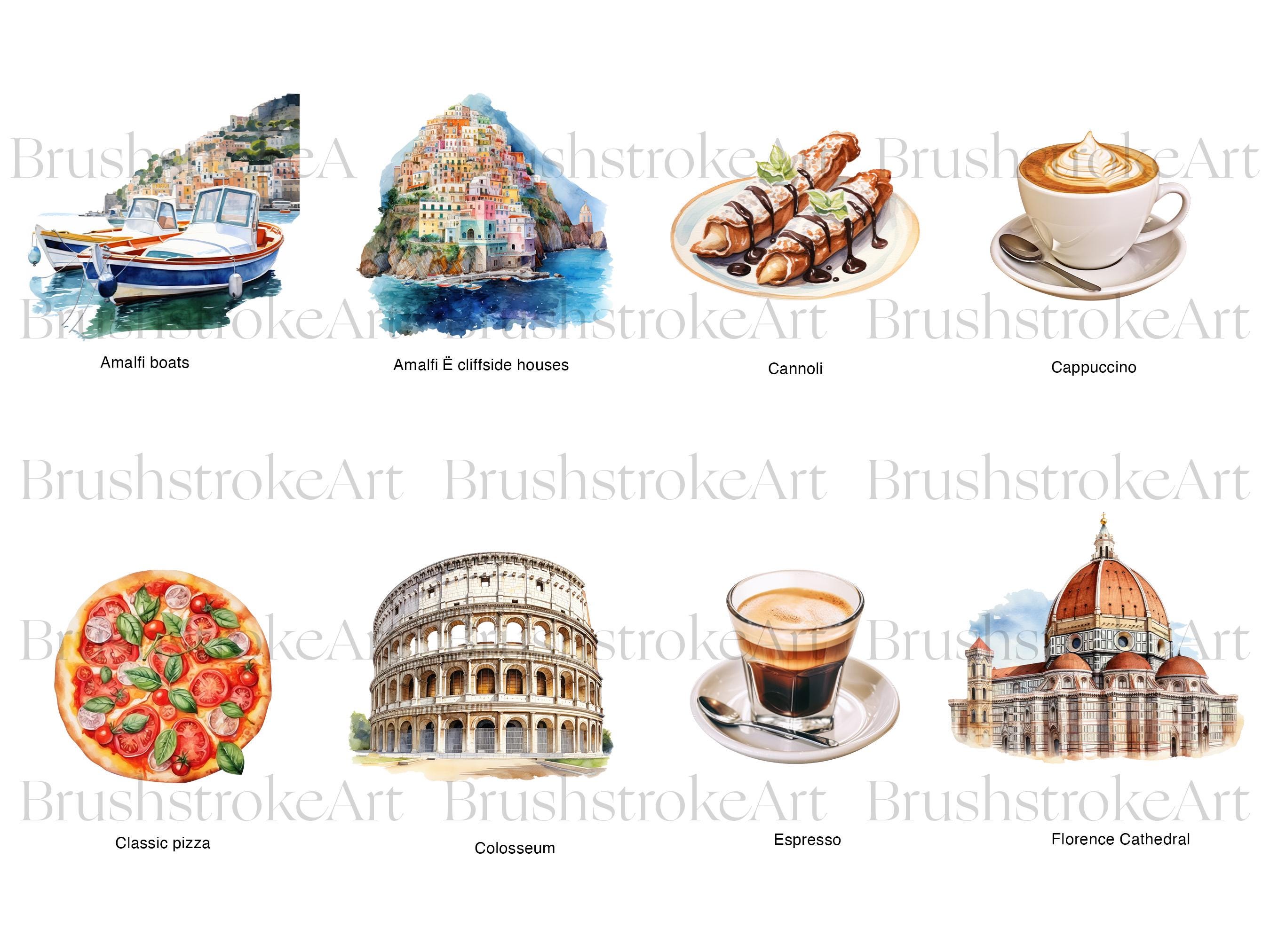 Watercolor Italy Clipart, Pizza Italian Food PNG, Mediterranean ...