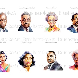 Black Figures Clipart, Martin Luther King, Maya Angelou, Black Woman ...