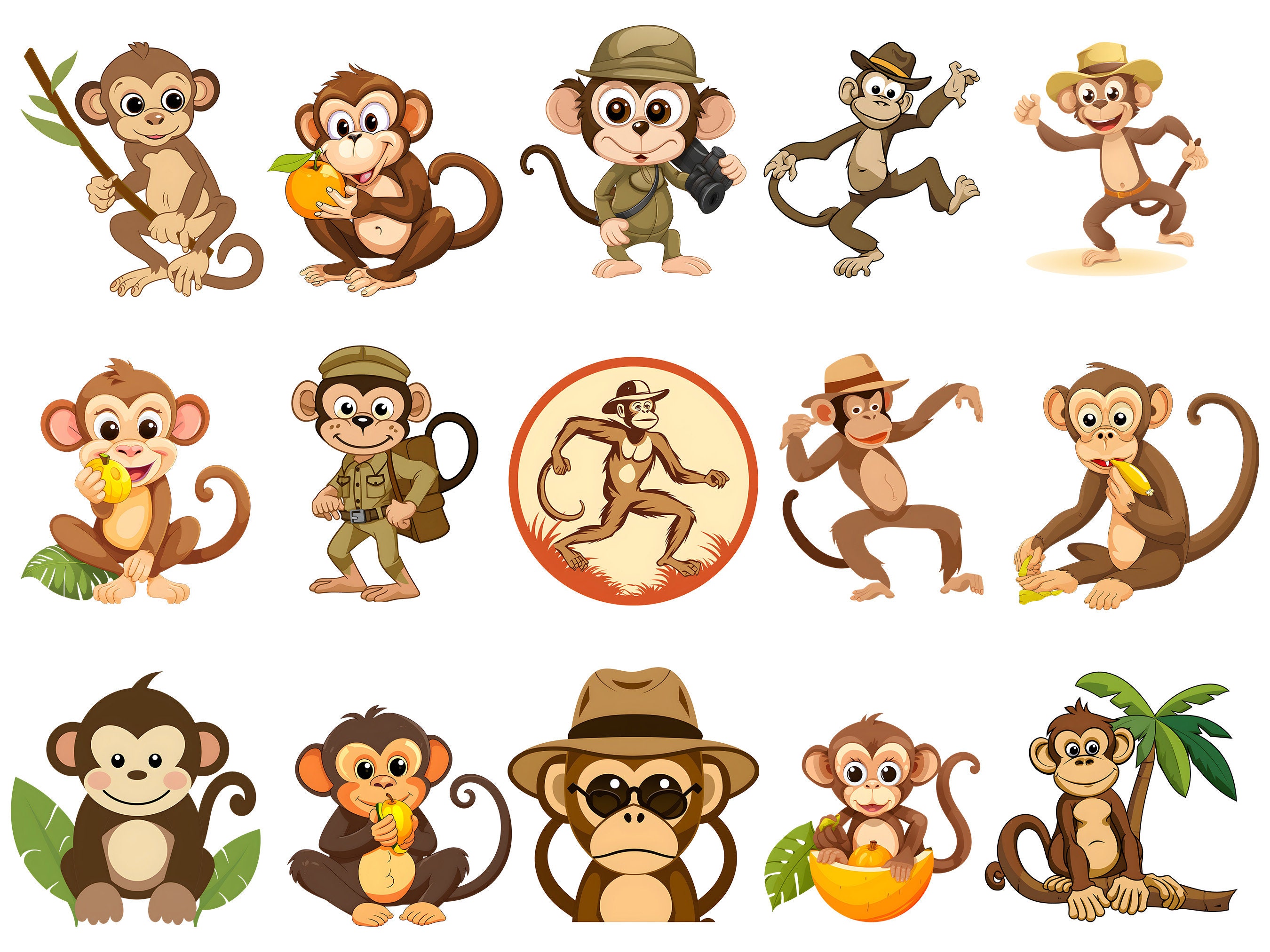58 Colorful Monkey Clipart Pngs Jungle Fun Perfect for Crafting ...