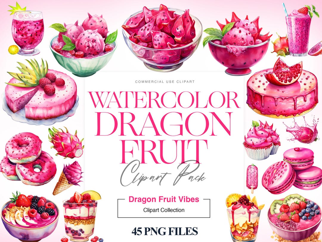 Dragon Fruit Clipart, Tropical Fruit, Summer Drink, Dragon Fruit PNG ...