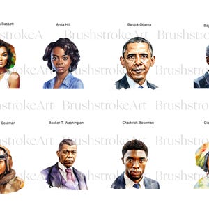 Black Figures Clipart, Martin Luther King, Maya Angelou, Black Woman ...
