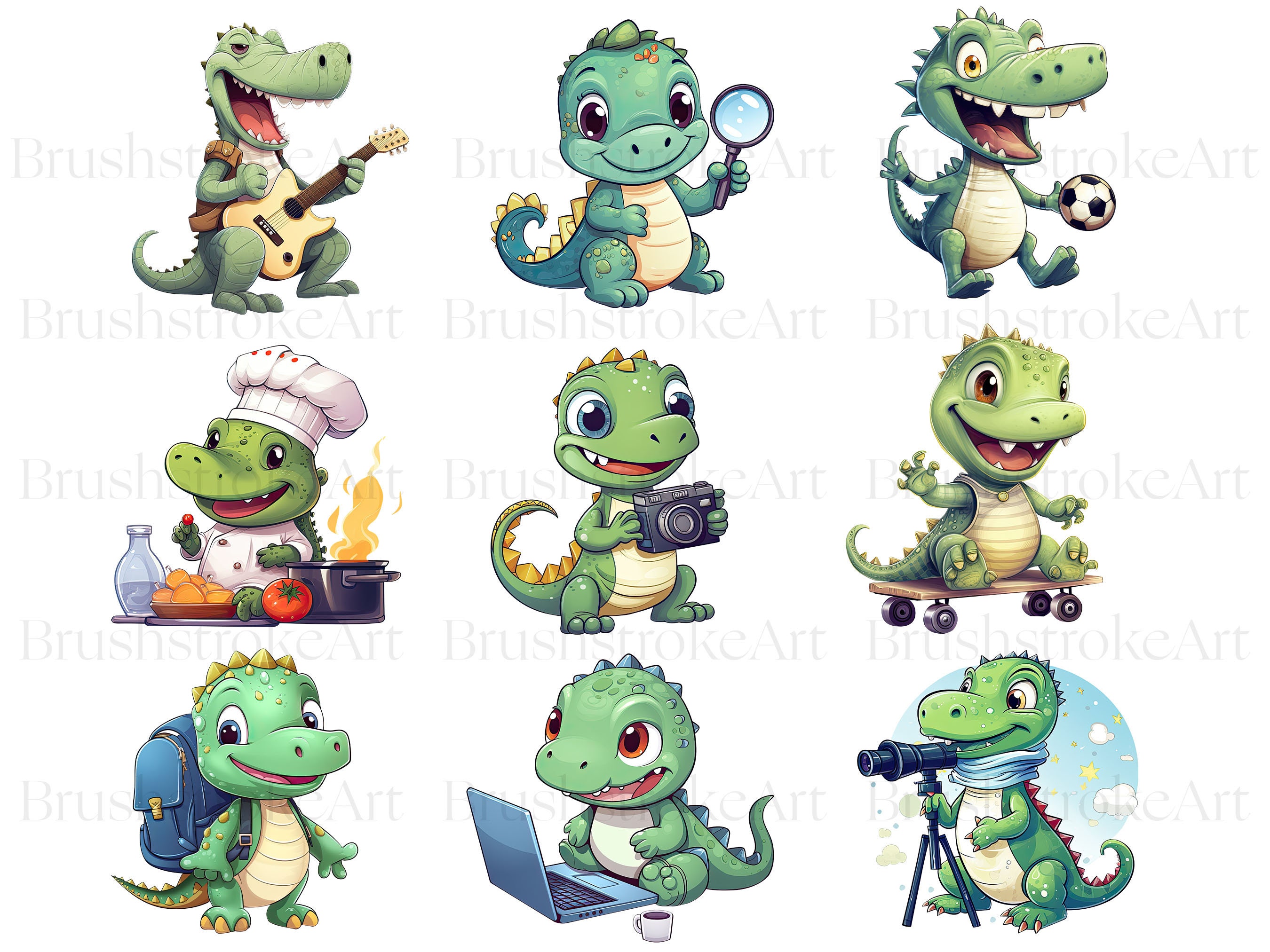 Cute Watercolor Crocodile Clipart, Cute Reptiles, Underwater Animal PNG ...