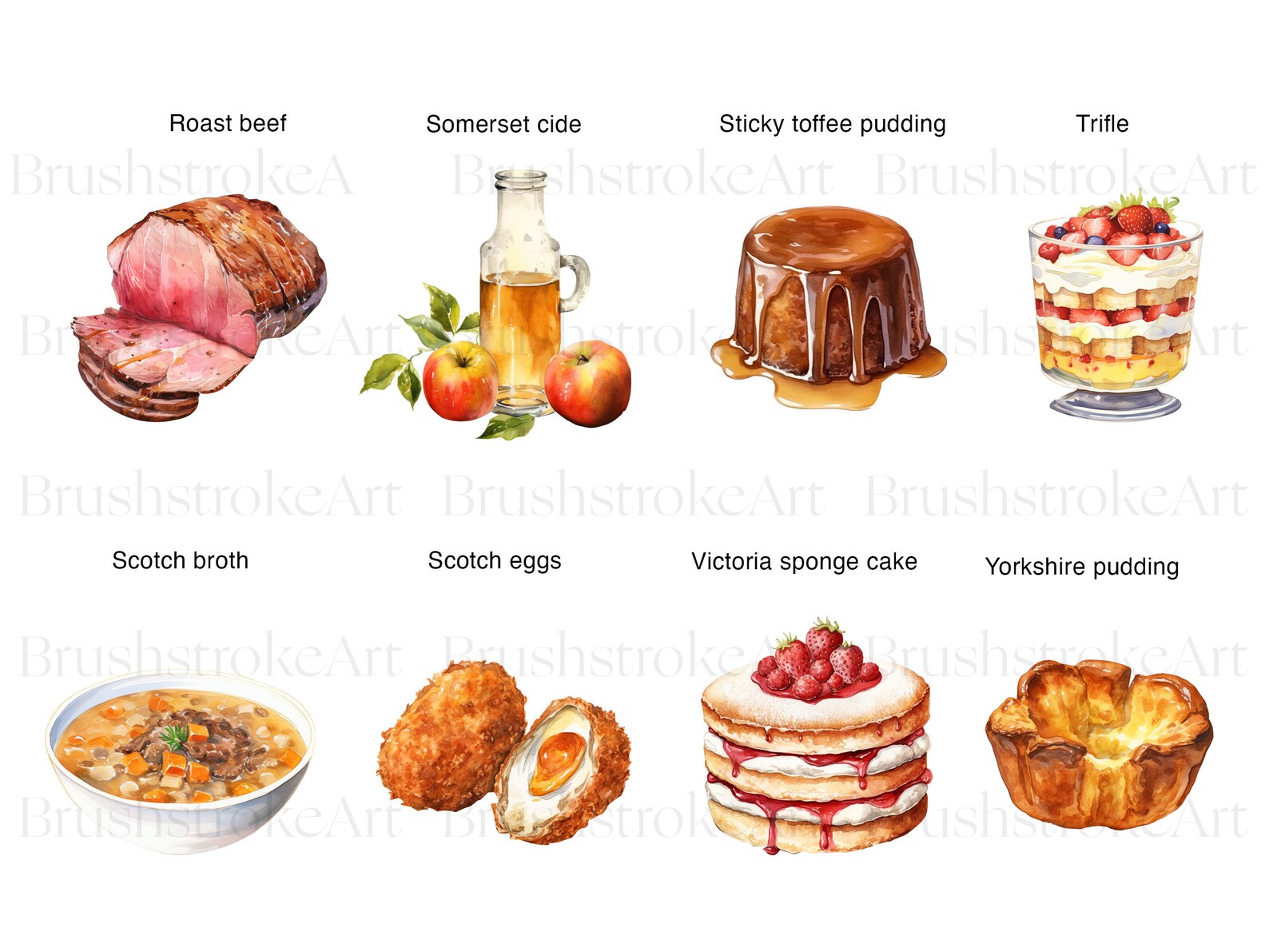 British Food Clipart, Fish and Chips, Beef Wellington, British Dessert ...