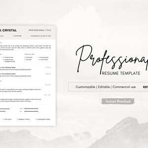 Minimalist Resume Template, Best Resume Template, Professional CV ...