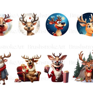 Cute Reindeer Clipart, Christmas Deer PNG, Watercolor Reindeer, Nursery ...
