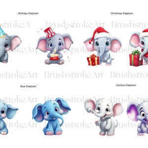 Cute Elephant Clipart, Blue Elephant, Safari Animal, Cute Baby Elephant ...