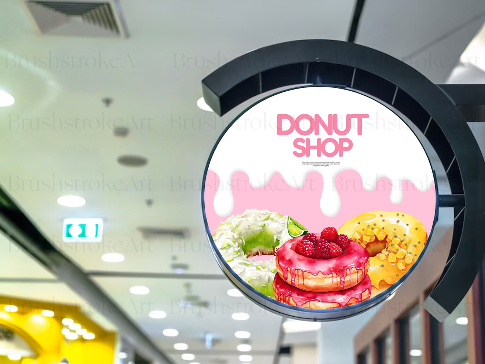 Watercolor Donut Clipart, Dessert, Pastries, Glazed Donut, Pink Donut ...