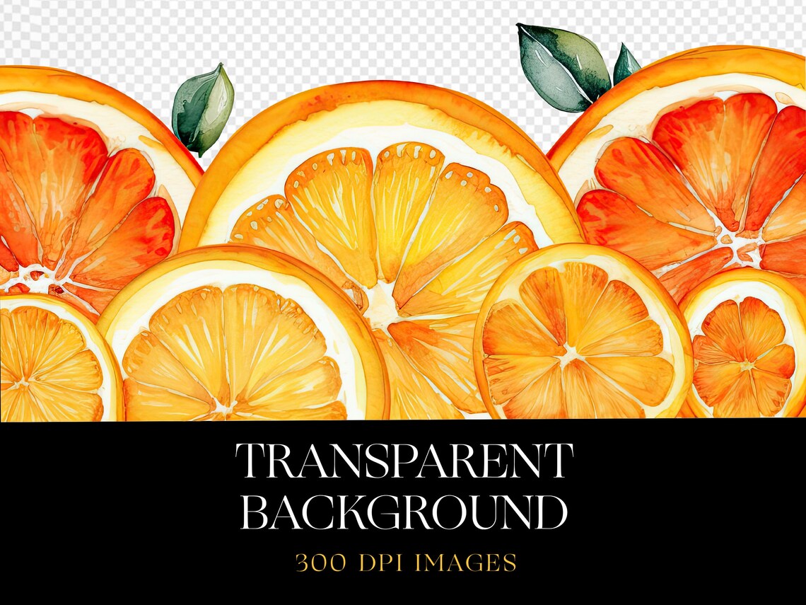 Watercolor Orange Clipart, Summer Fruits Clipart, Orange Illustrations ...