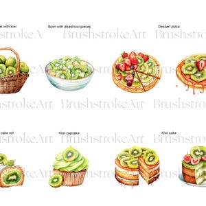 Watercolor Kiwi Fruit Clipart, Tropical Fruit, Summer Drinks, Dessert ...