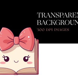 Cute Book Clipart, Kawaii Pencil, Cute Book Icon, Bookmark, Book Lover ...