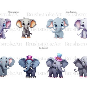 Cute Elephant Clipart, Blue Elephant, Safari Animal, Cute Baby Elephant ...