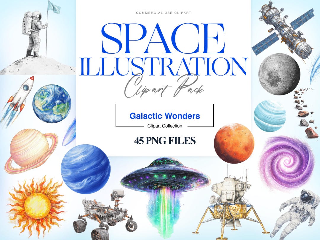 Space Clipart, Astronaut, Outer Space Clipart, Planet, Saturn, Earth ...