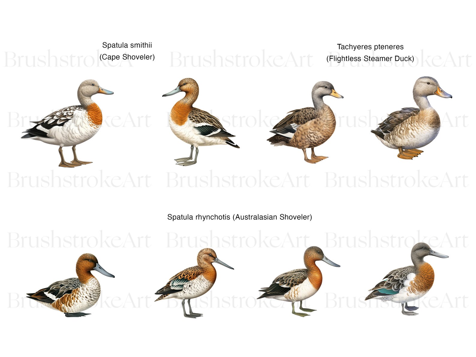 Watercolor Duck Breeds Clipart, Garganey, Duck Clipart, Duck Lover Gift ...