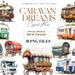 Watercolor Caravan Clipart, Camper Van, Vintage Vehicle, Camping ...